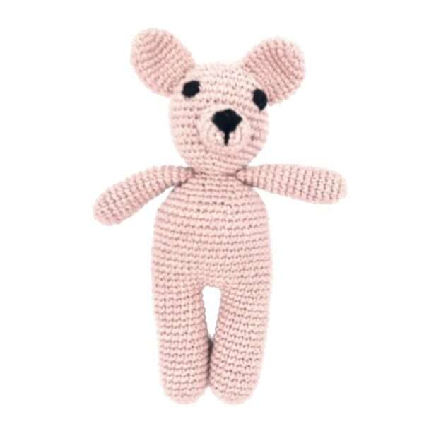 beer Sam knuffel babyroze - biologisch katoen - handgehaakt in Nepal ...