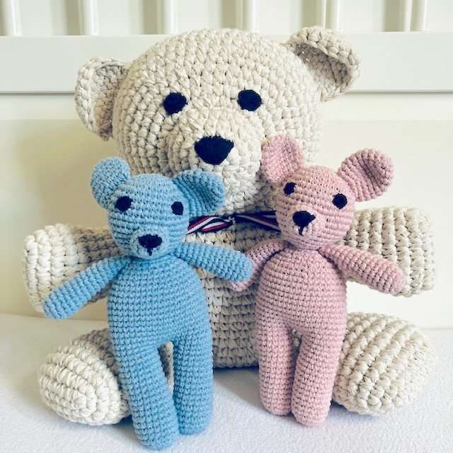 beer Sam knuffel babyroze - biologisch katoen - handgehaakt in Nepal ...