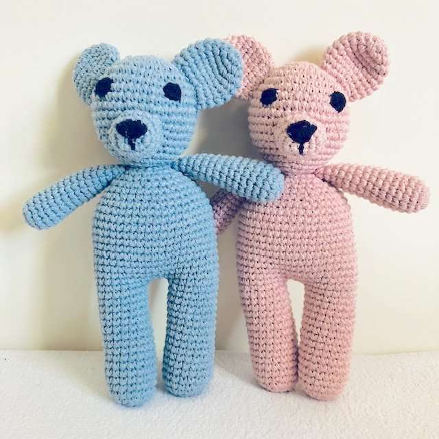 beer Sam knuffel babyroze - biologisch katoen - handgehaakt in Nepal ...